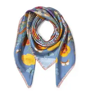 ASPINAL OF LONDON Botanical 'a' Silk Scarf