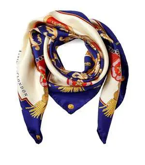 ASPINAL OF LONDON Silk Signature Scarf - Blue