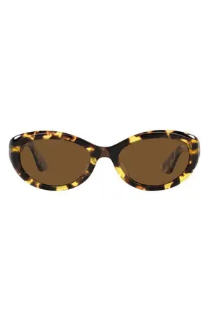 Oliver Spencer Oliver Peoples X Khaite 1969c 53mm Oval Sunglasses Dark Tortoise