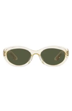 Oliver Spencer Oliver Peoples X Khaite 1969c 53mm Oval Sunglasses Light Beige