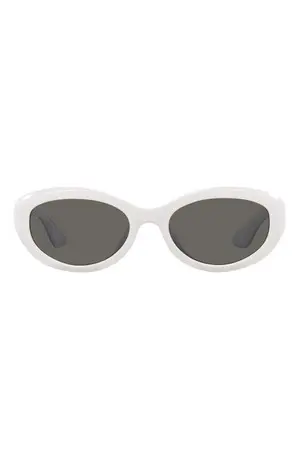 Oliver Spencer Oliver Peoples X Khaite 1969c 53mm Oval Sunglasses Natural White