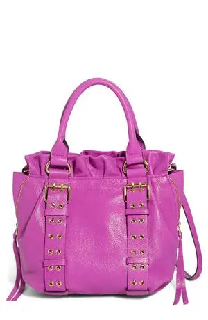 AIMEE Cooper Convertible Leather Shoulder Bag - Fuchsia