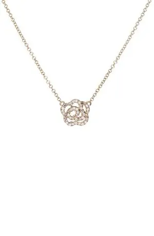 Ef Collection EF Collection Diamond Rose Gold Pendant Necklace 14k Yellow Gold