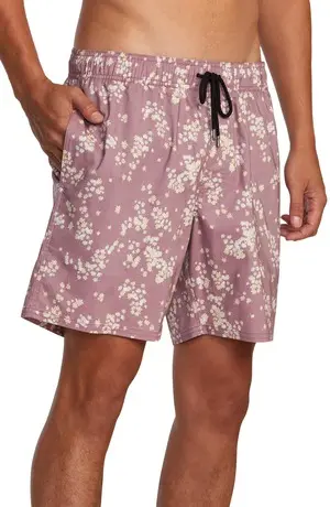 Rvca Barnes Tropical Print Shorts