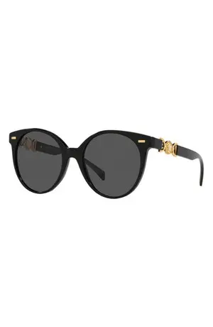 Versace 55mm Round Sunglasses - Black