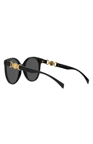 Versace 55mm Round Sunglasses - Black