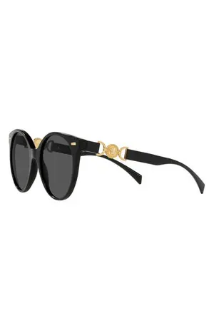 Versace 55mm Round Sunglasses - Black