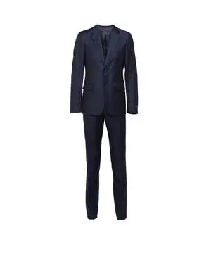 Prada Single-breasted Wool Suit - Blue