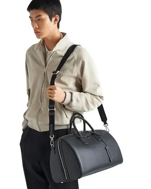Prada Saffiano Leather Travel Bag - Black