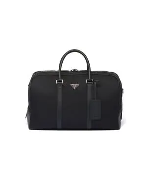 Prada Re-nylon And Saffiano Leather Duffle Bag - Black