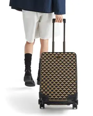 Prada Symbole Embroidered Fabric Trolley