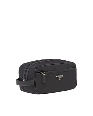 Prada Re-nylon And Saffiano Leather Travel Pouch