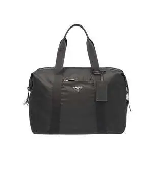 Prada Re-nylon And Saffiano Leather Duffle Bag - Black