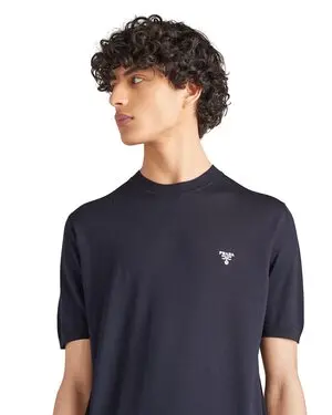 Prada Superfine Wool Crew-neck Sweater - Blue