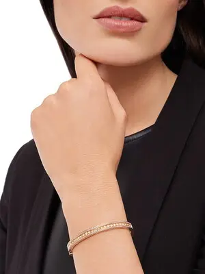 BVLGARI B. Zero1 18k Rose Gold & 0.98 Tcw Diamond Logo Bangle Bracelet