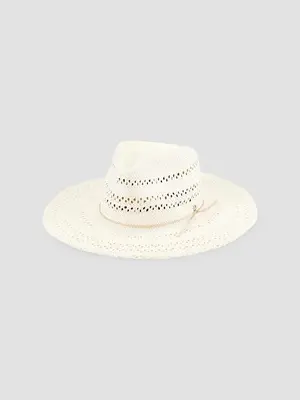 Rag & Bone Elle Perforated Straw Fedora - Ivory
