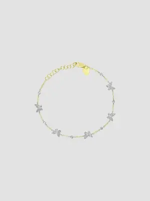 Meira T Two-tone 14k & .09 Tcw Diamond Butterfly Bracelet - Gold