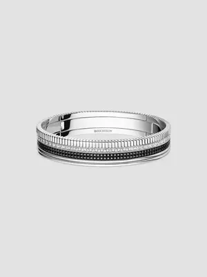 Boucheron Quatre Classique 18k & 1.53 Tcw Diamond Bangle Bracelet - White Gold
