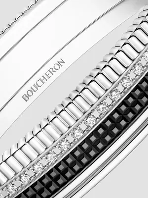 Boucheron Quatre Classique 18k & 1.53 Tcw Diamond Bangle Bracelet - White Gold