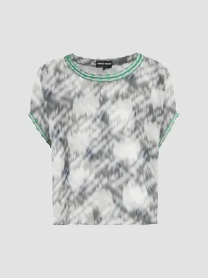 Giorgio Armani Printed Sheer Chiffon Top