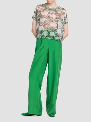 Giorgio Armani Printed Sheer Chiffon Top