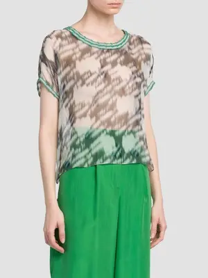 Giorgio Armani Printed Sheer Chiffon Top