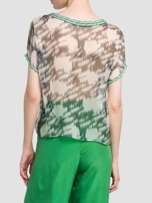 Giorgio Armani Printed Sheer Chiffon Top