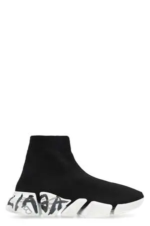 Balenciaga Speed 2.0 Knitted Sock-Sneakers In Black - 47  display picture 1