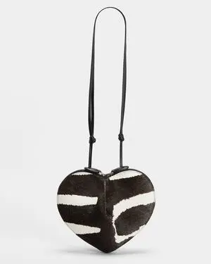 Alaïa Le Coeur Zebra Calf Hair Shoulder Bag - Blancnoir