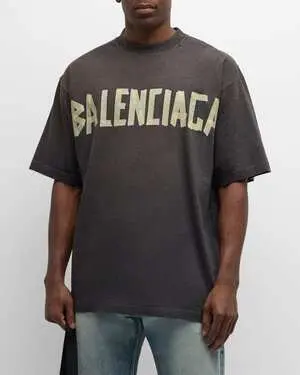 Balenciaga Masking Tape Logo T-shirt 8519 Dark Heather Grey