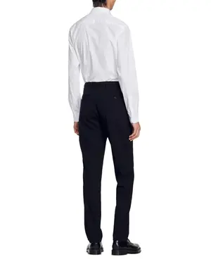 Sandro Solid Slim Fit Suit Trousers - Black