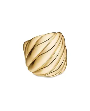 David Yurman 18k Yellow Sculpted Cable Ring - Gold