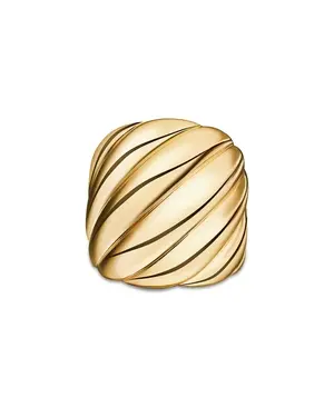 David Yurman 18k Yellow Sculpted Cable Ring - Gold