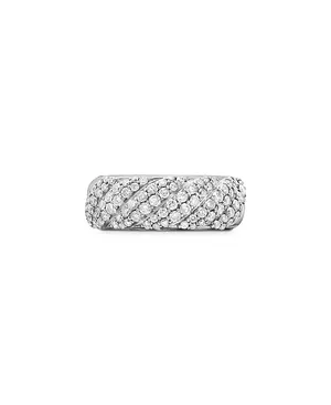 David Yurman Sculpted Cable Band Ring With Diamonds