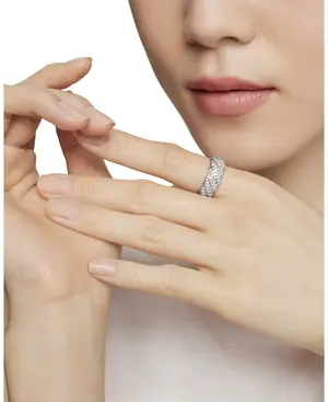 David Yurman Sculpted Cable Band Ring With Diamonds