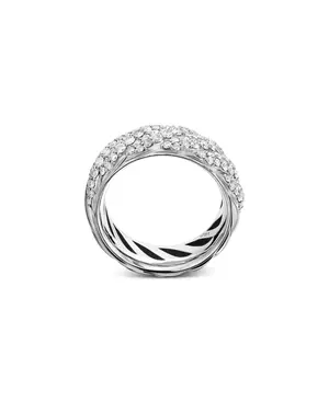 David Yurman Sculpted Cable Band Ring With Diamonds