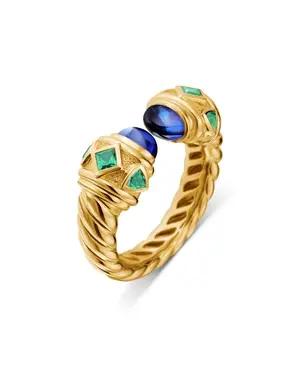 David Yurman 18k Yellow Gold Renaissance Ring - Blue/gold