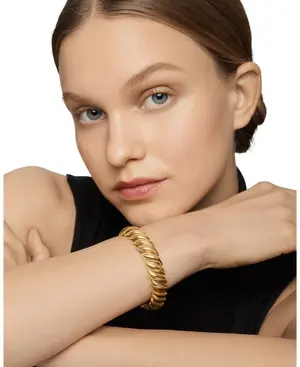 David Yurman Sculpted Cable Bracelet In 18k Yellow 14mm