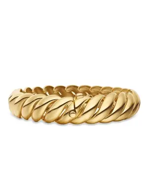 David Yurman Sculpted Cable Bracelet In 18k Yellow 14mm