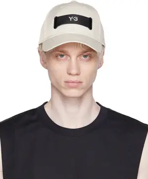 Y3 Y-3 Off-White Webbing Cap - Talc