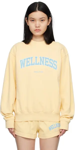 Sporty & Rich Sporty & Rich Yellow 'Wellness Ivy' Sweatshirt Almond/h2o