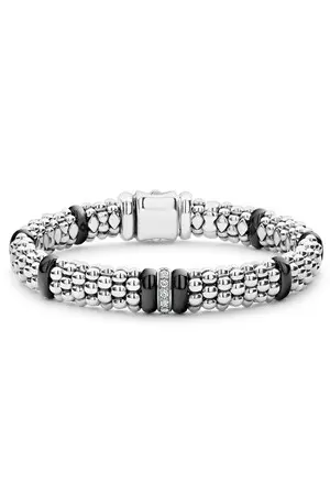 Lagos Caviar Diamond Bracelet - Black