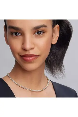 Lagos Signature Caviar Two-tone Beaded Necklace - Gold