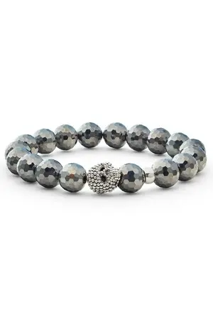 Lagos Signature Caviar Terahertz Skull Bead Bracelet