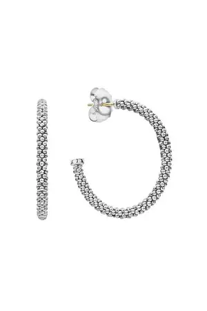 Lagos LAGOS Signature Caviar Small Hoop Earrings Silver