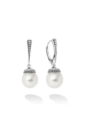 Lagos Luna Drop Pearl Earrings - Red