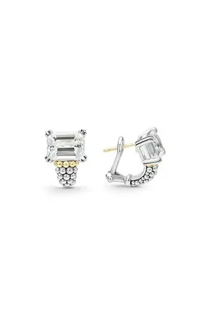Lagos Glacier Medium Topaz Huggie Earring - White