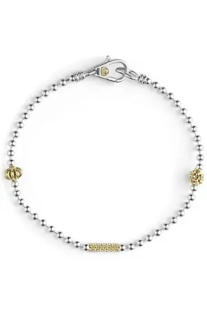 Lagos Caviar Icon Two-tone Caviar Beaded Bracelet - Gold