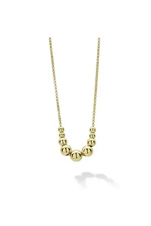 Lagos Caviar Graduated Bead Necklace - Gold