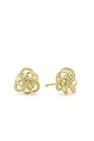 Lagos 18k Love Knot Stud Earrings - Gold